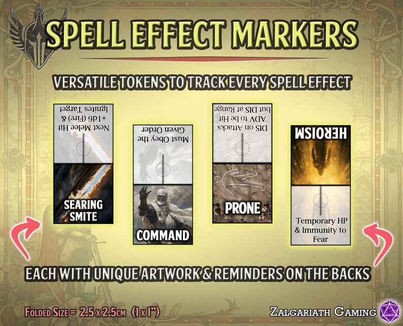 D&D Paladin Spell Card Toolbox: Printable Cards, Area of Effect aoe ...