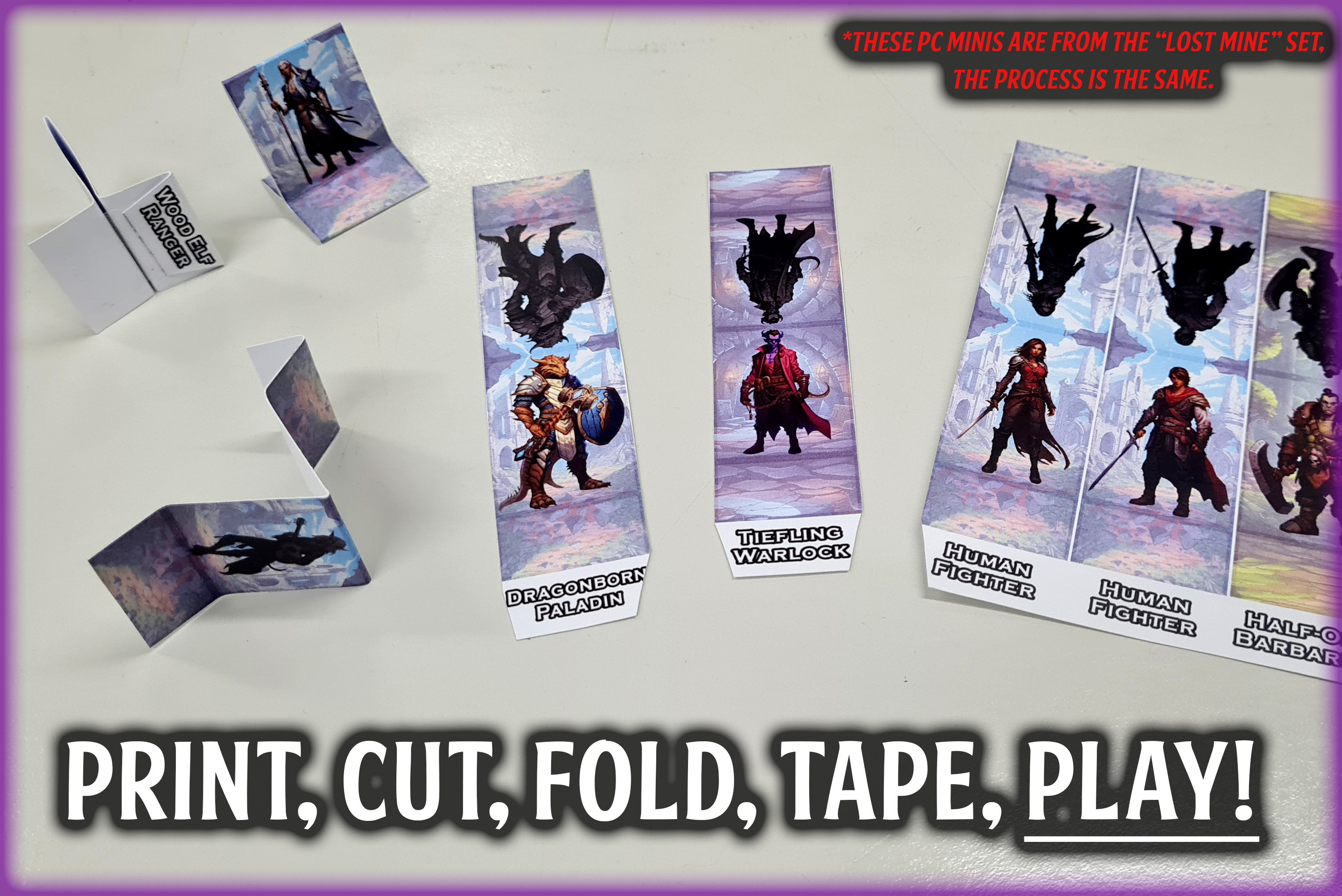 Dnd Dragon of Icespire Peak Player Character Printable Paper Minis - Etsy