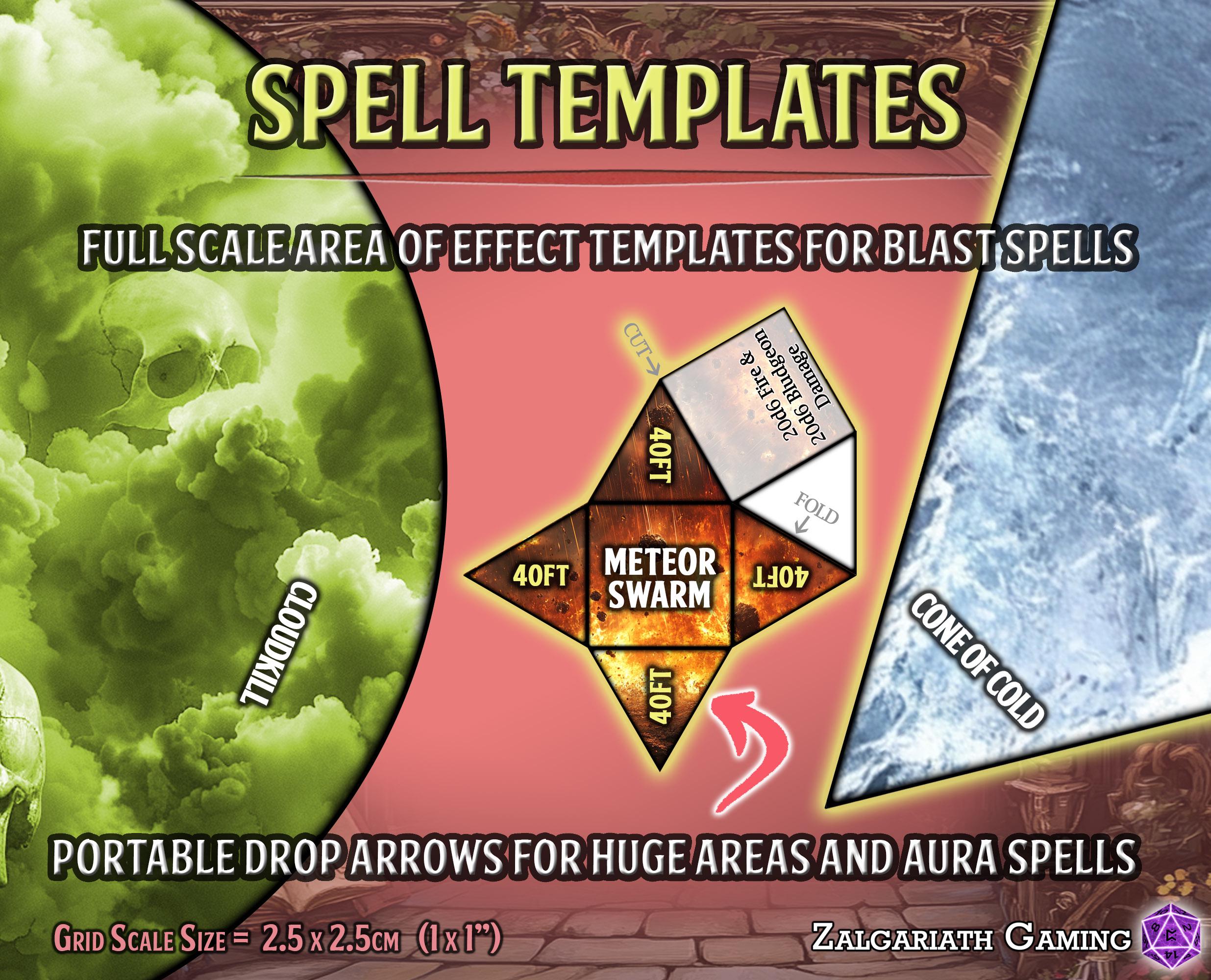 D&D Wizard Spell Card Toolbox: Printable Cards, Area of Effect (aoe ...