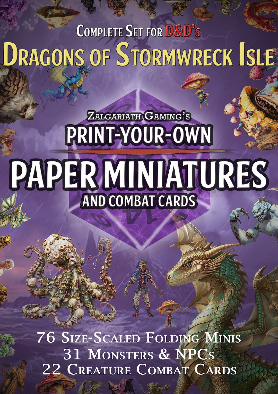 Dnd Dragons of Stormwreck Isle Printable Paper Minis and Creature Cards ...