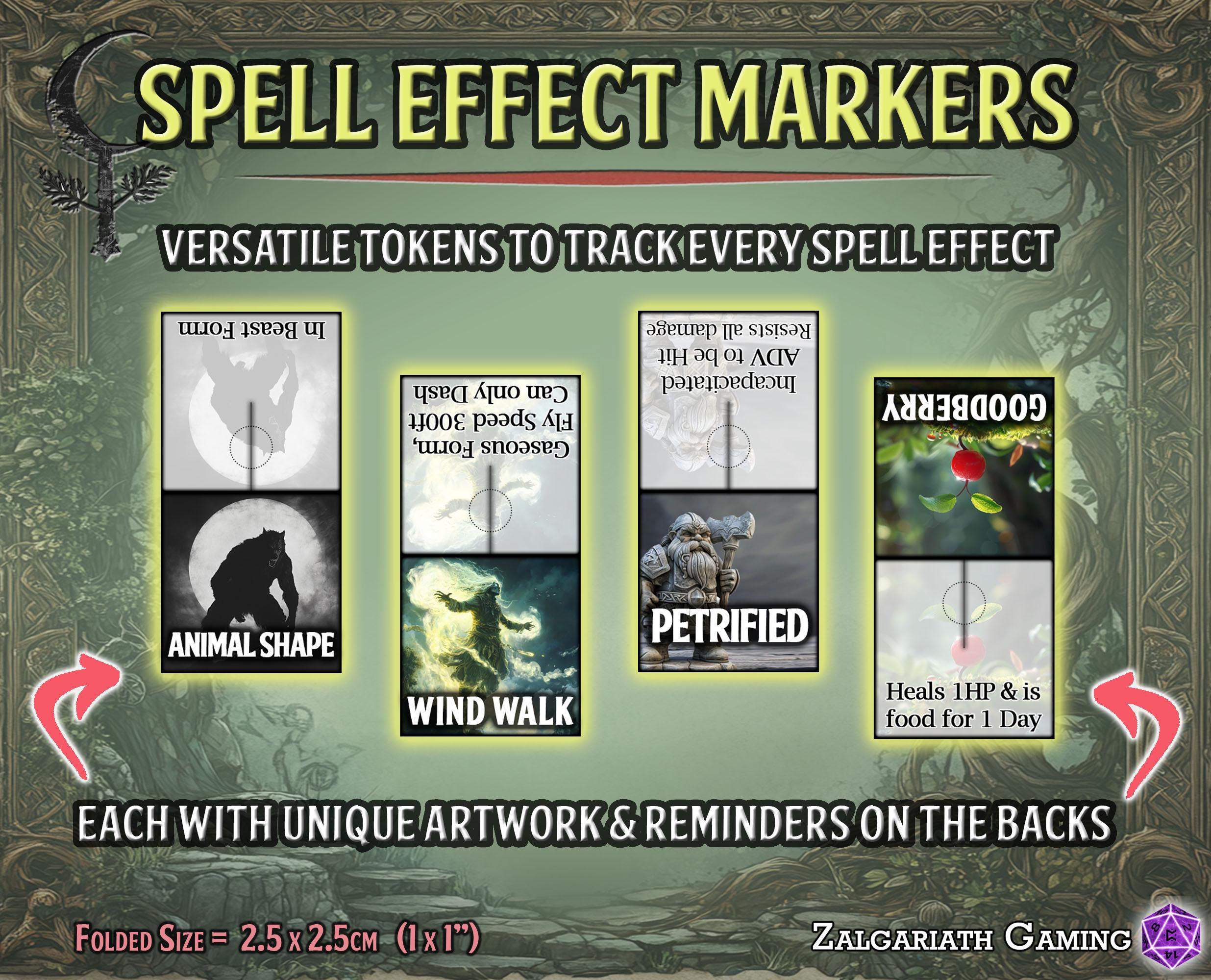 Dnd Druid Spellbook Kit: Spell Cards, Tokens, Templates, Minis ...