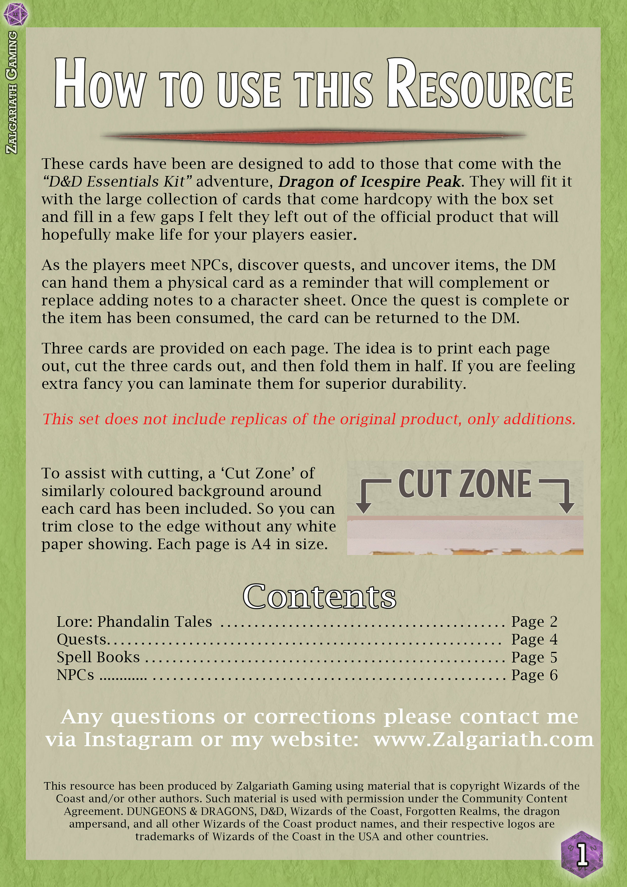 Dnd Dragon of Icespire Peak Printable DM Handouts - NPC, Quest, Lore ...