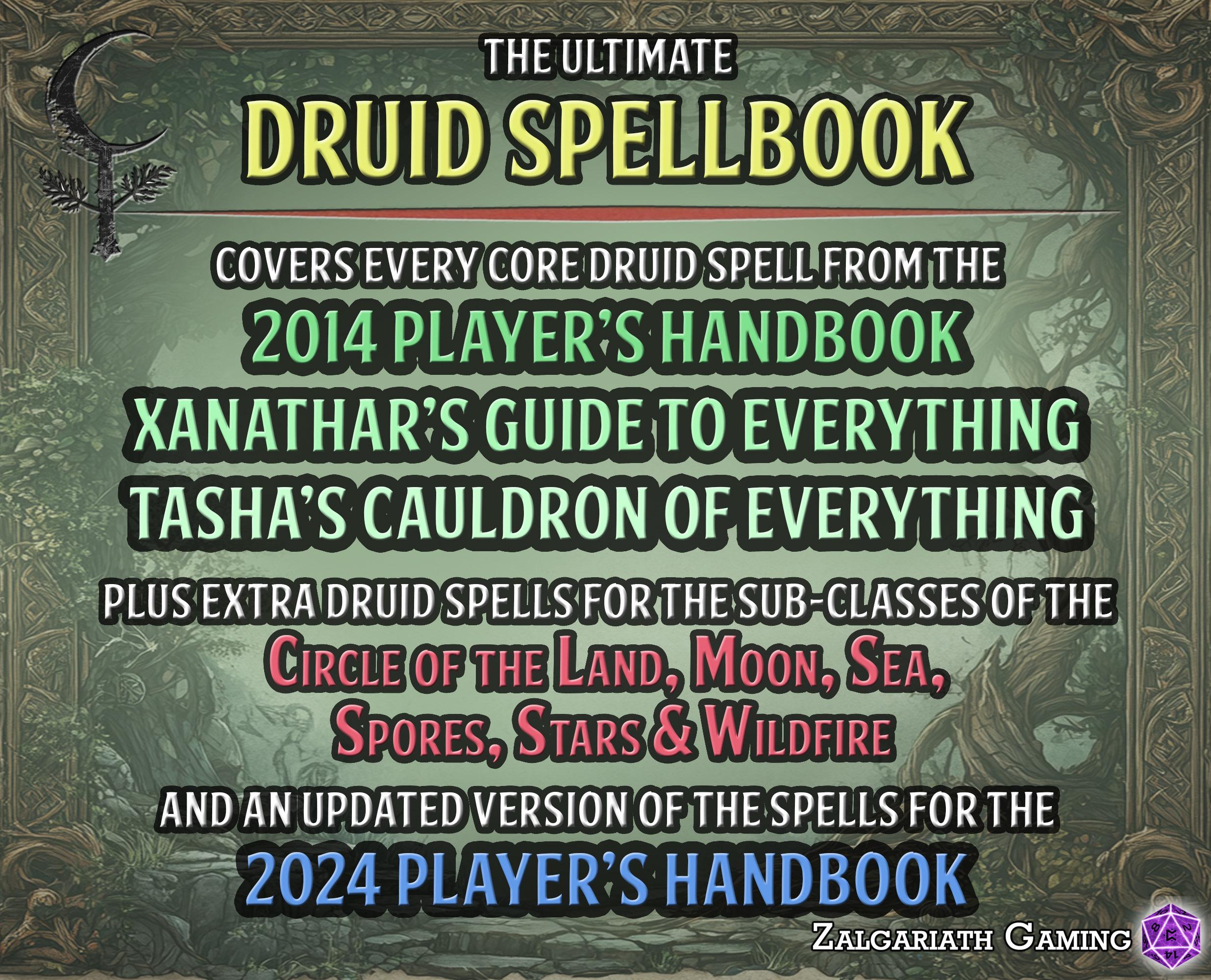 Dnd Druid Spellbook Kit: Spell Cards, Tokens, Templates, Minis ...