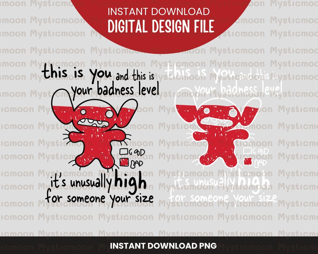 Stitch Badness Level, Lilo and Stitch Sticker Shirts, Stitch, Bad ...