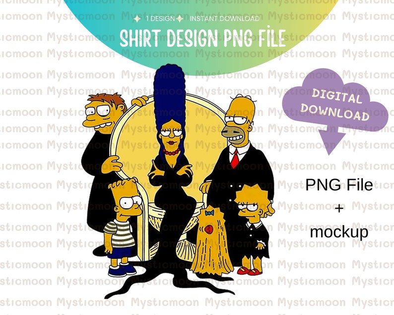 The Simpsons and the Adams Family And, Halloween Simpsons Png, Scary ...