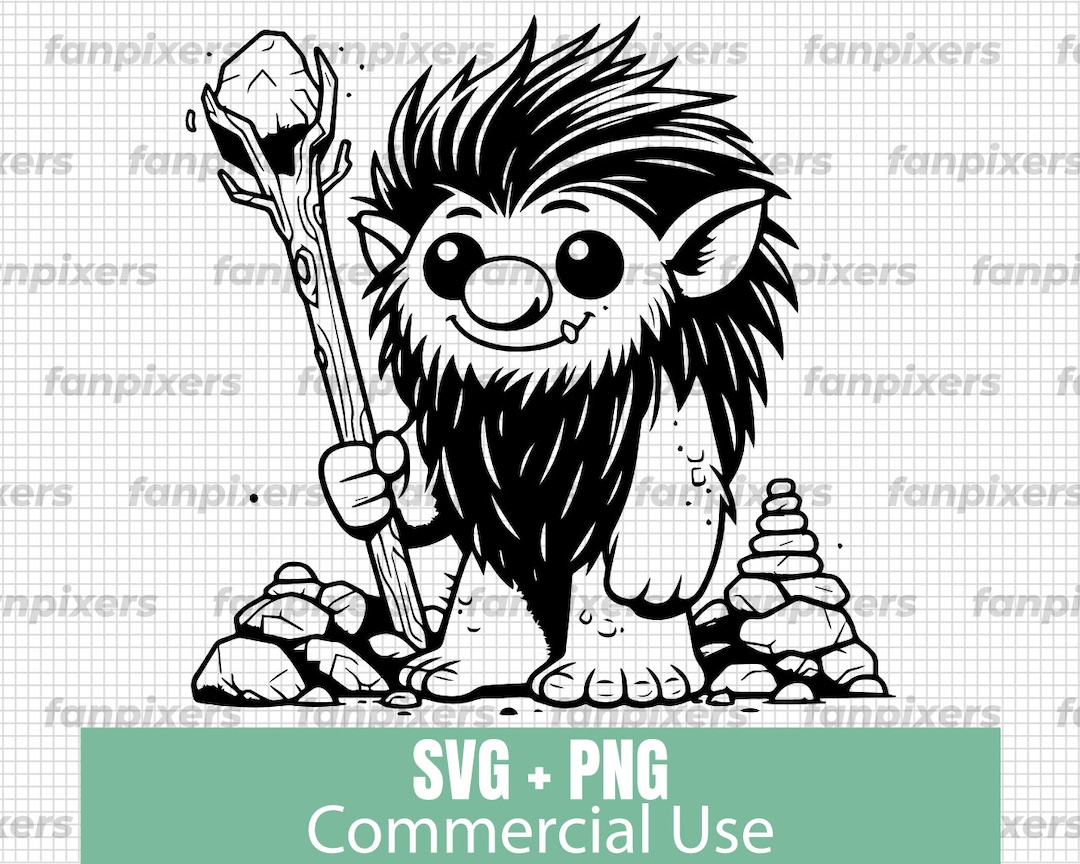 Cave Troll SVG and PNG, Perfect for Commercial Use. Instant Digital ...