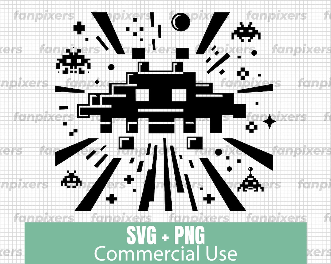 Invaders Spaceships 8-bit Space Game SVG PNG, Svg, SVG Files for Cricut ...