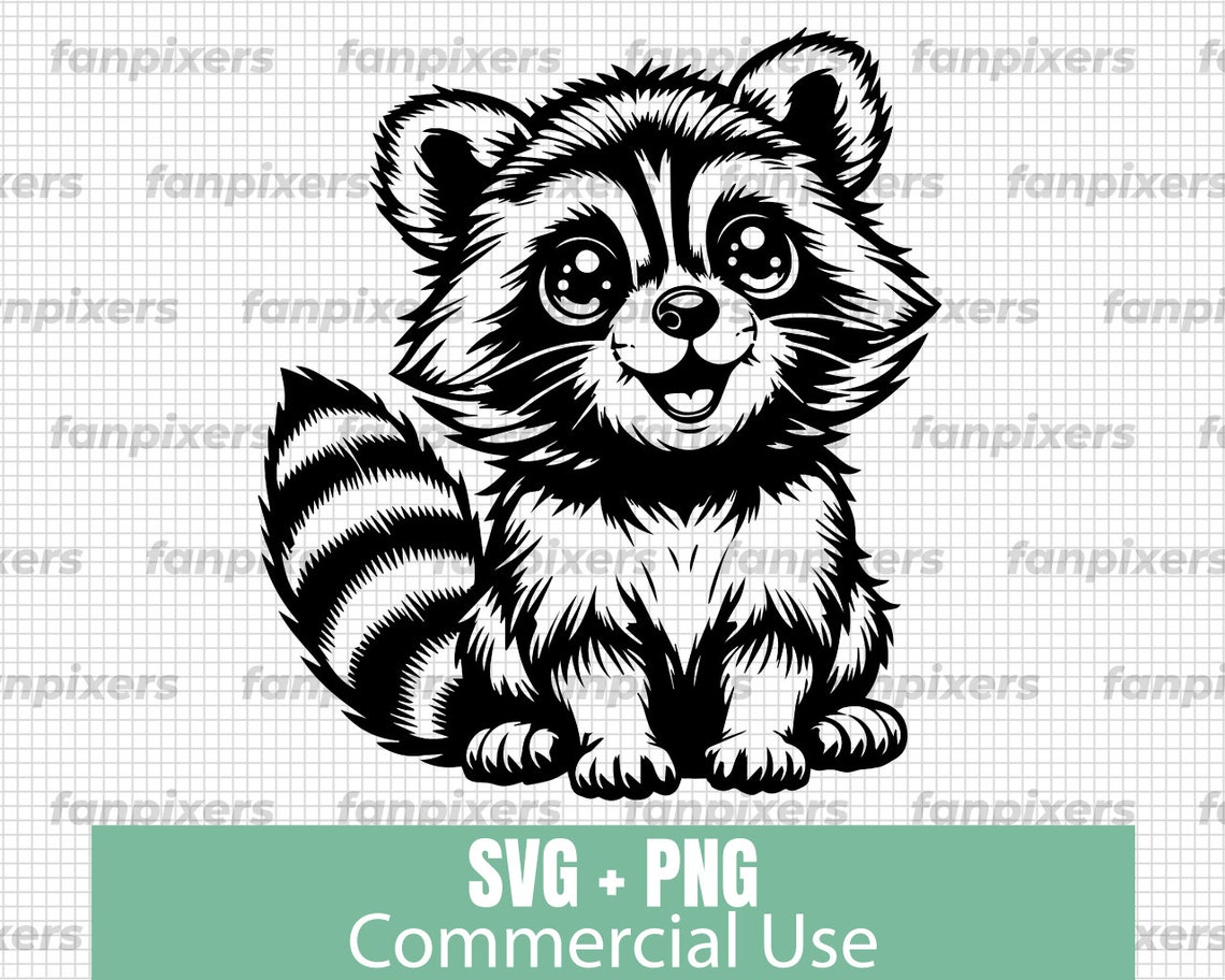 Cute Baby Raccoon SVG PNG BUNDLE, Raccoon Clipart for Cricut Silhouette ...
