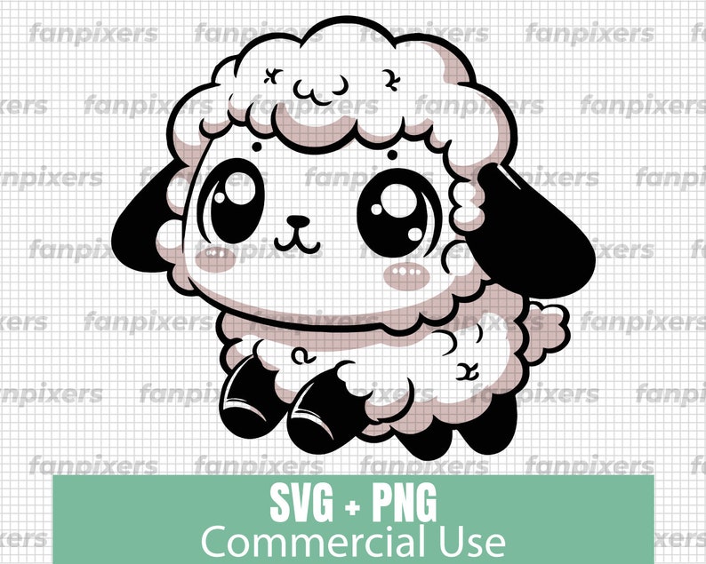 Cute Baby Sheep Jumping SVG and PNG, Commercial Use, Digital Download ...
