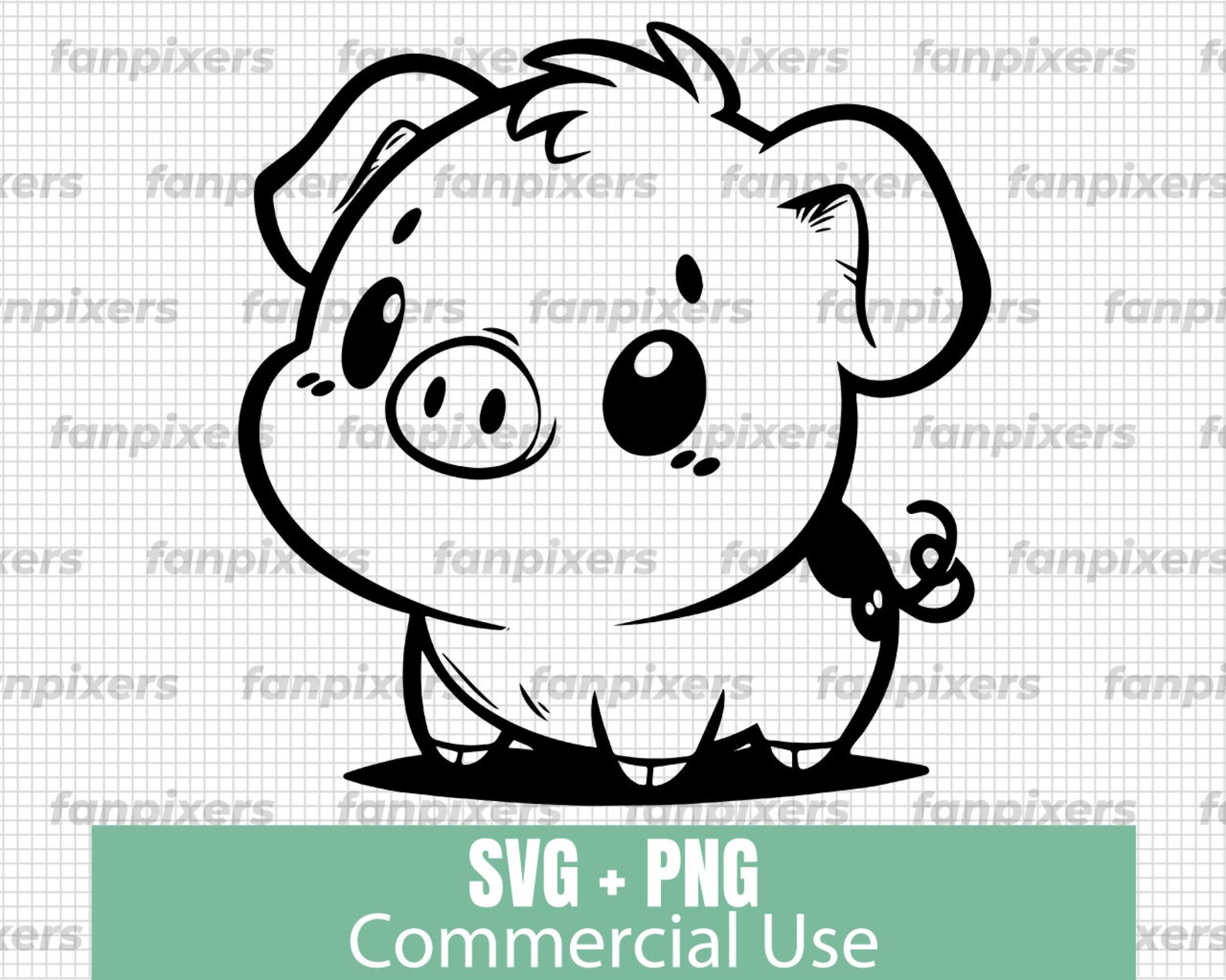 Cute Baby Pig SVG and PNG Files for Cricut, Commercial Use, Digital ...