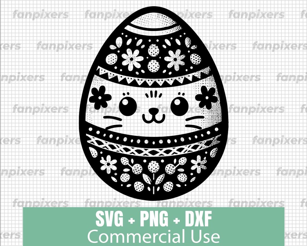 Easter Egg SVG, PNG, DXF – Perfect for Commercial Use, Digital Download ...