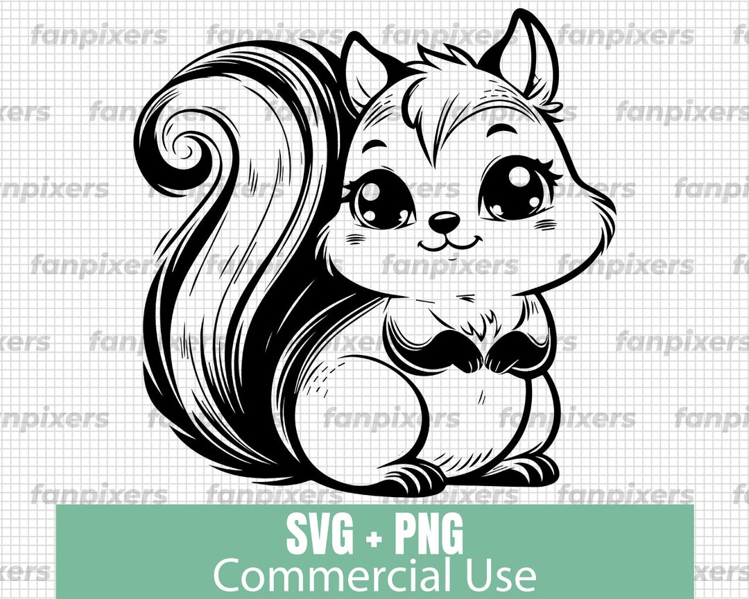 Cute Squirrel SVG and PNG for Commercial Use. Perfect for Digital ...