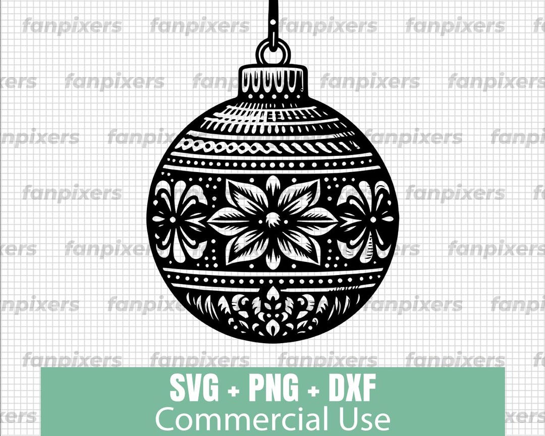 Festive Christmas Balls SVG, PNG, and DXF Digital Files for Commercial ...