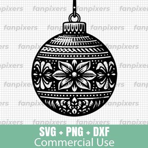 Festive Christmas Balls SVG, PNG, and DXF Digital Files for Commercial ...