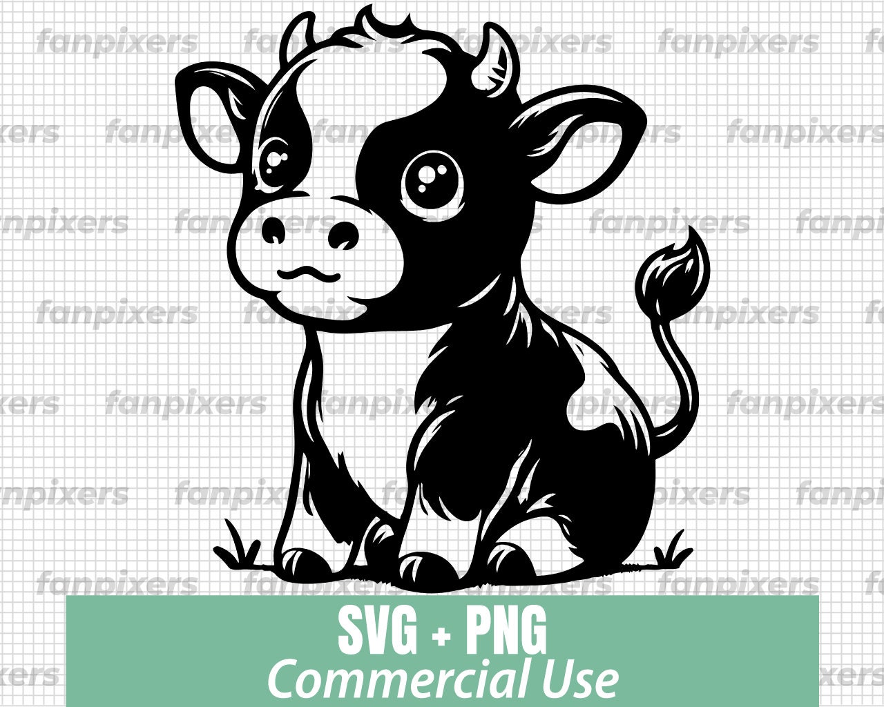 Cute Baby Cow Vector SVG, PNG File, Commercial Use - Etsy