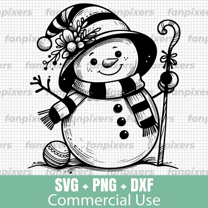 Cute Snowman Svg - Etsy