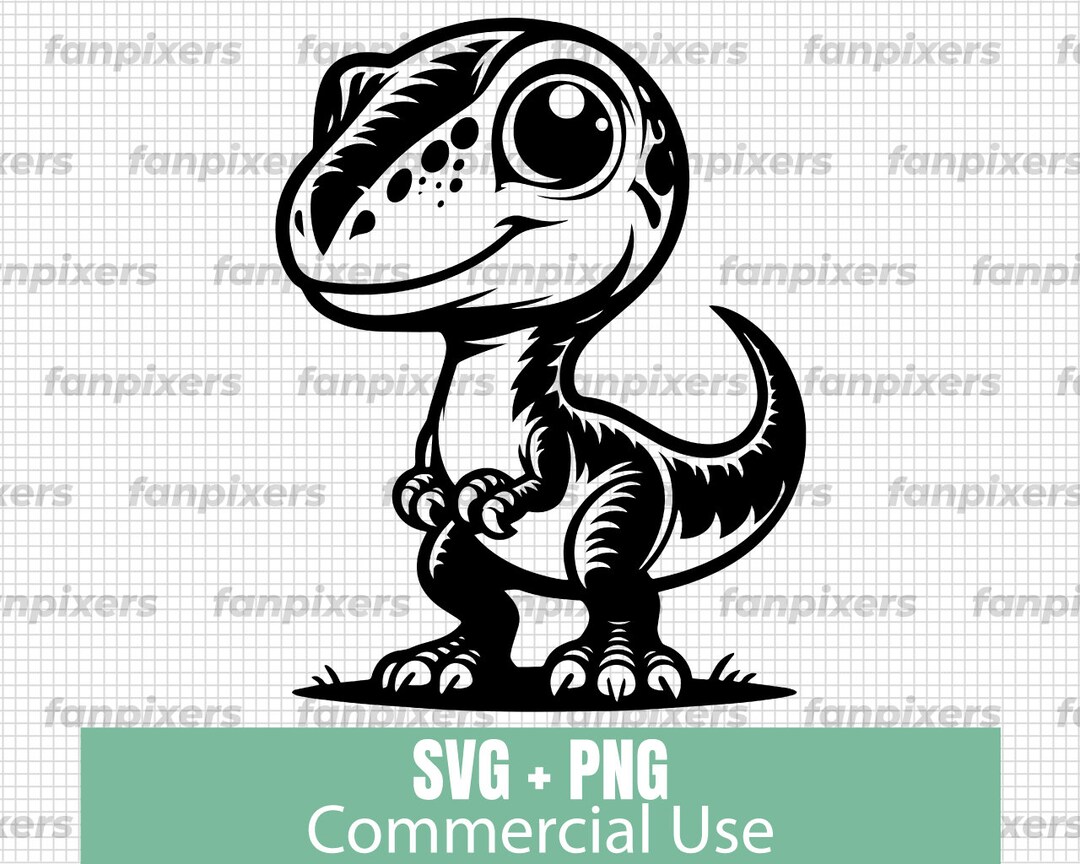 Cute Baby Dinosaur T-rex SVG and PNG, Perfect for Commercial Use ...