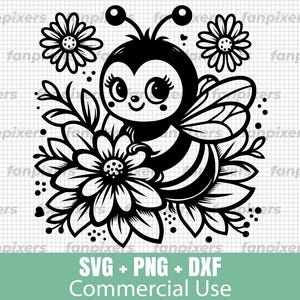 Floral Bee SVG, PNG, DXF, Commercial Use (digital Download) - Etsy