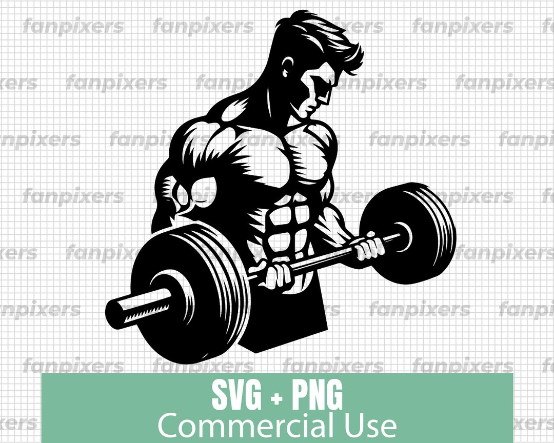 Strongman Bodybuilder Fitness Logo SVG and PNG Sport Design for ...