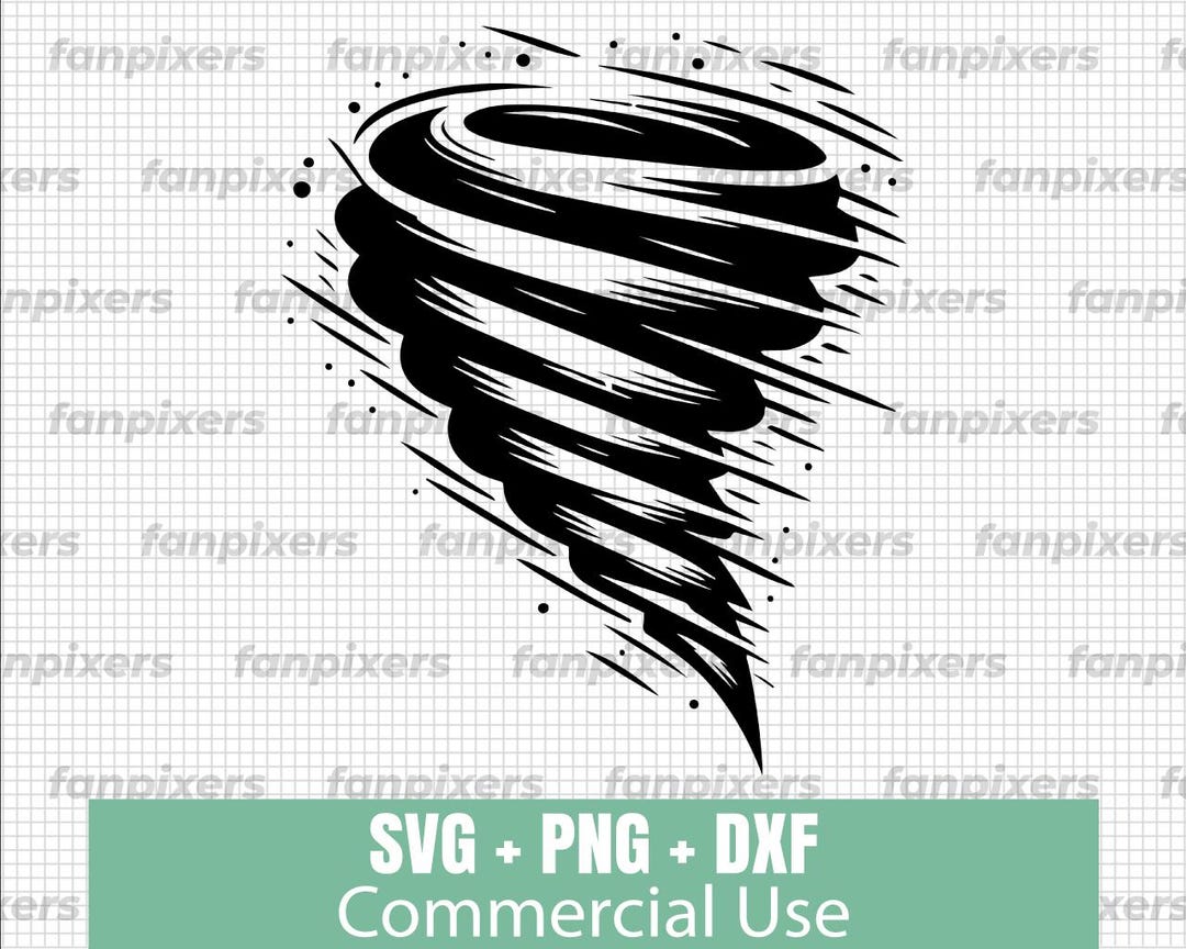 Tornado Weather Symbol SVG, PNG, DXF – Twister Digital Download for T ...