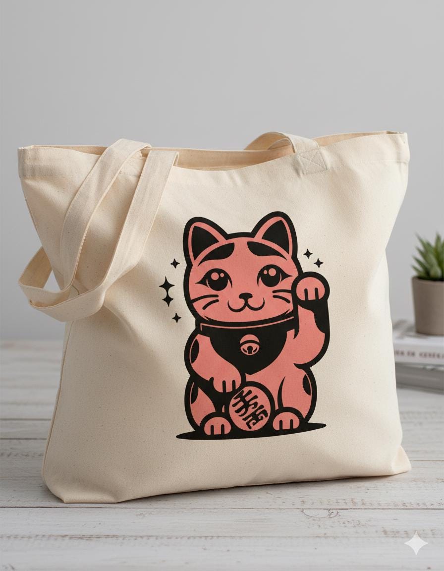 Maneki Neko SVG: Lucky Cat Clipart, Commercial Use (digital Download ...