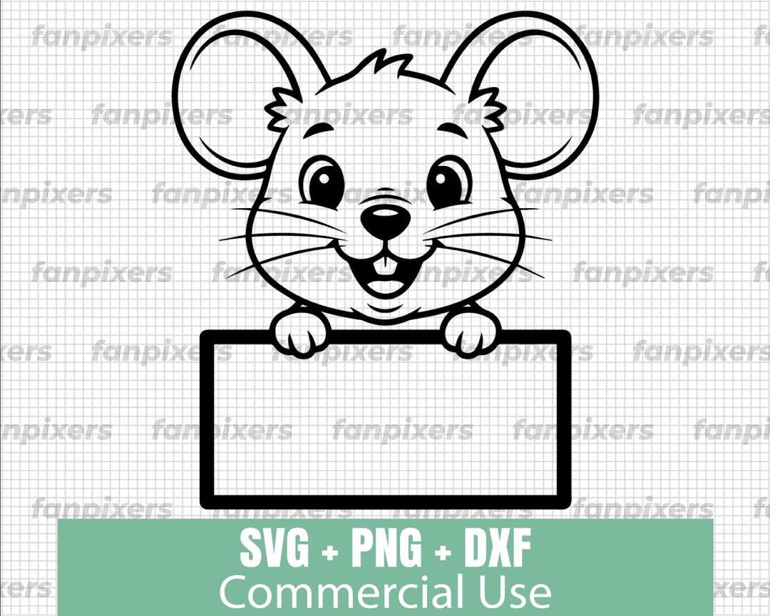 Mouse Peeking Split Monogram SVG, PNG, DXF: Cricut, Silhouette Cut ...