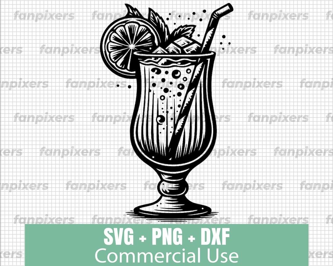 Elegant Cocktail SVG, PNG, and DXF Files for Commercial Use. Perfect ...