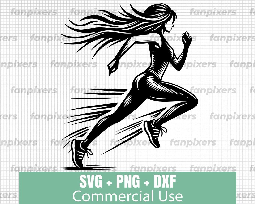 Runner Girl SVG: Fitness Silhouette, Commercial Use (digital Download ...