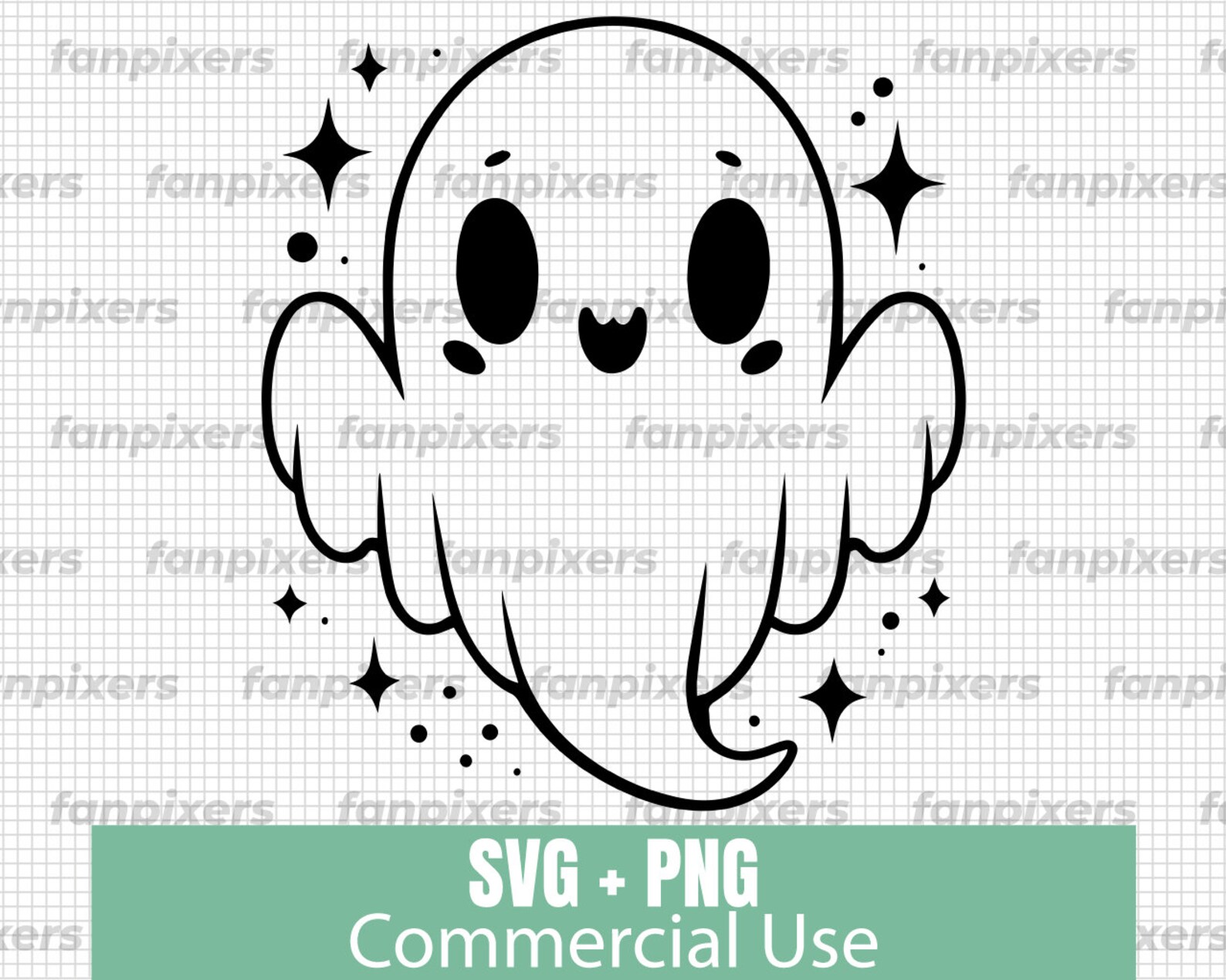 Cute Ghost SVG and PNG for Commercial Use. Perfect for Digital Download ...
