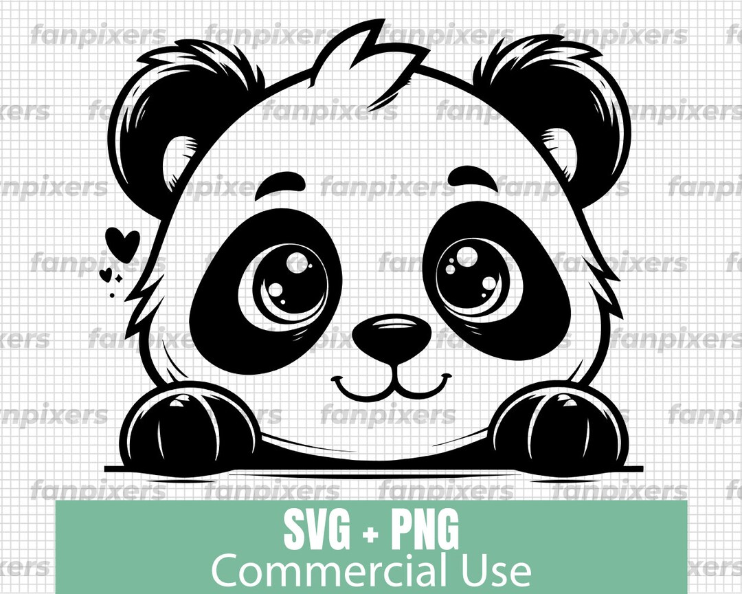 Cute Panda Peeking SVG and PNG, Perfect for Files for Cricut ...
