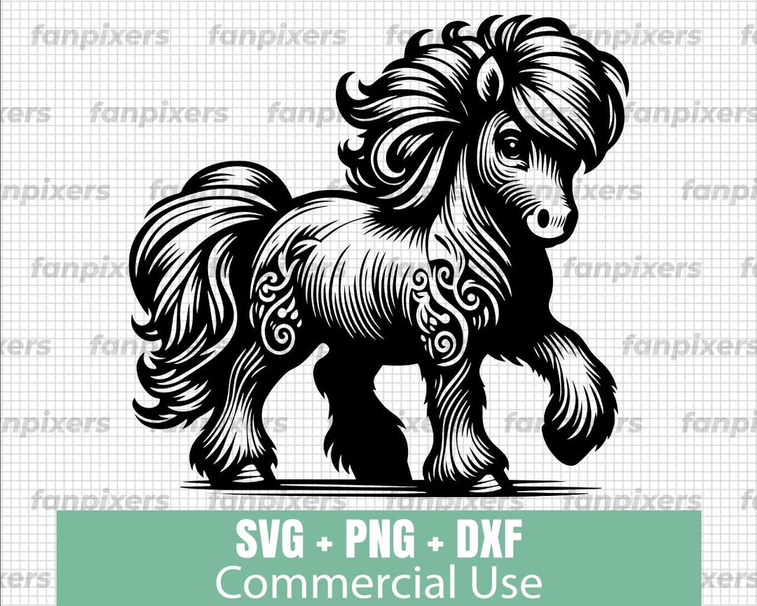 Shetland Pony SVG, PNG, DXF – Perfect for Commercial Use, Digital ...