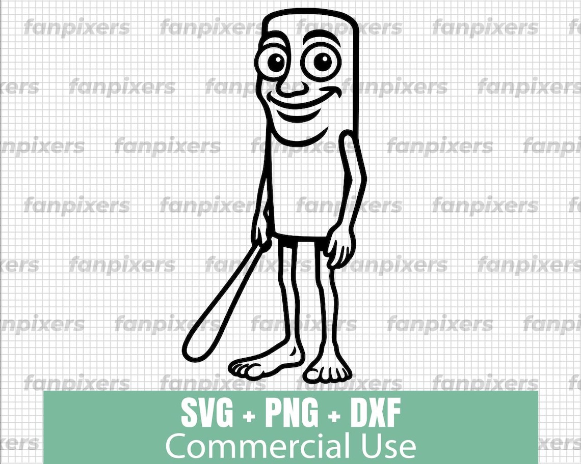 Tung Tung Tung Sahur SVG PNG DXF Black & White Digital Design of the ...