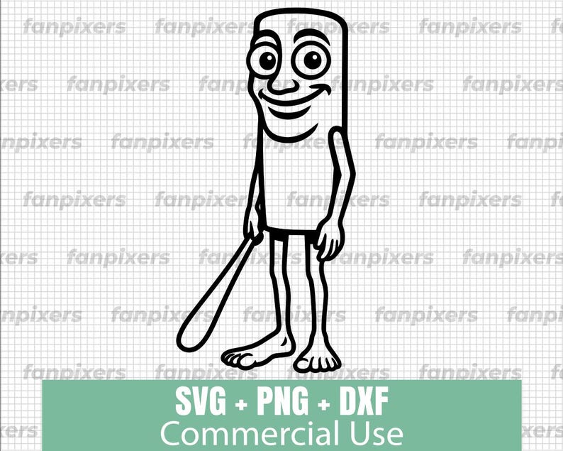 Tung Tung Tung Sahur SVG PNG DXF Black & White Digital Design of the ...