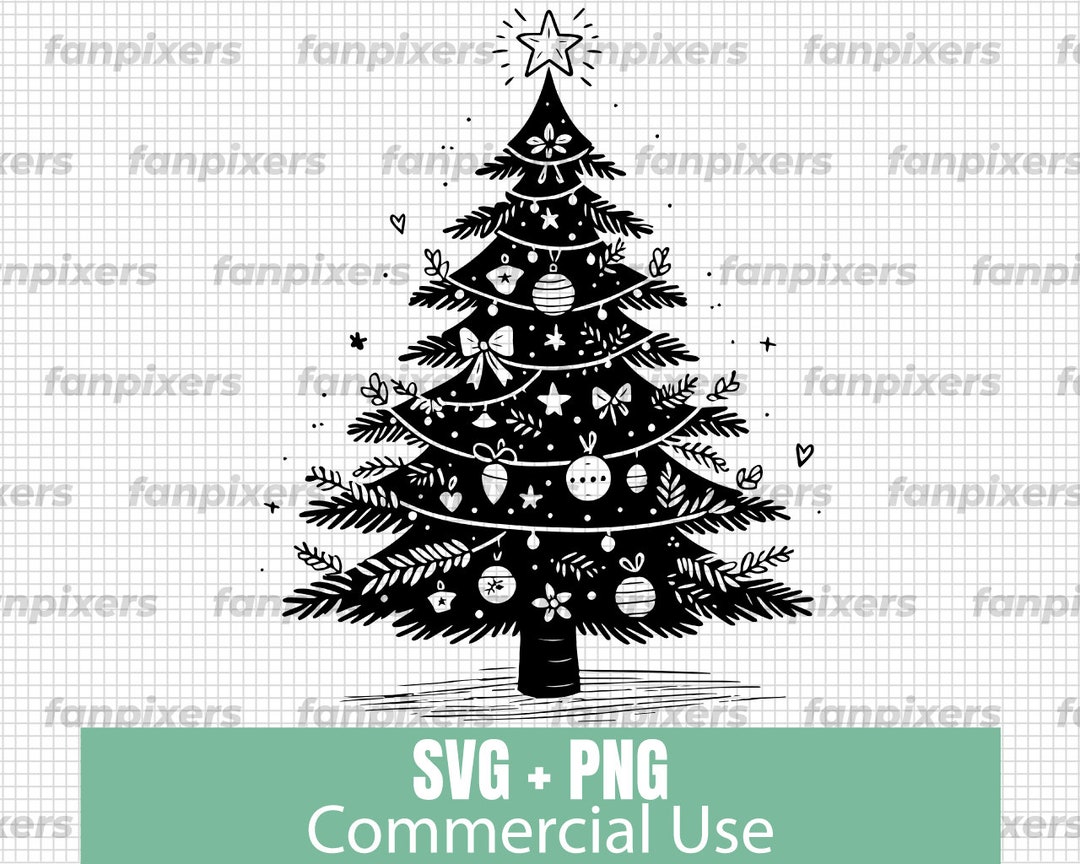 Christmas Tree SVG PNG: Festive Holiday Clipart (digital Download) - Etsy