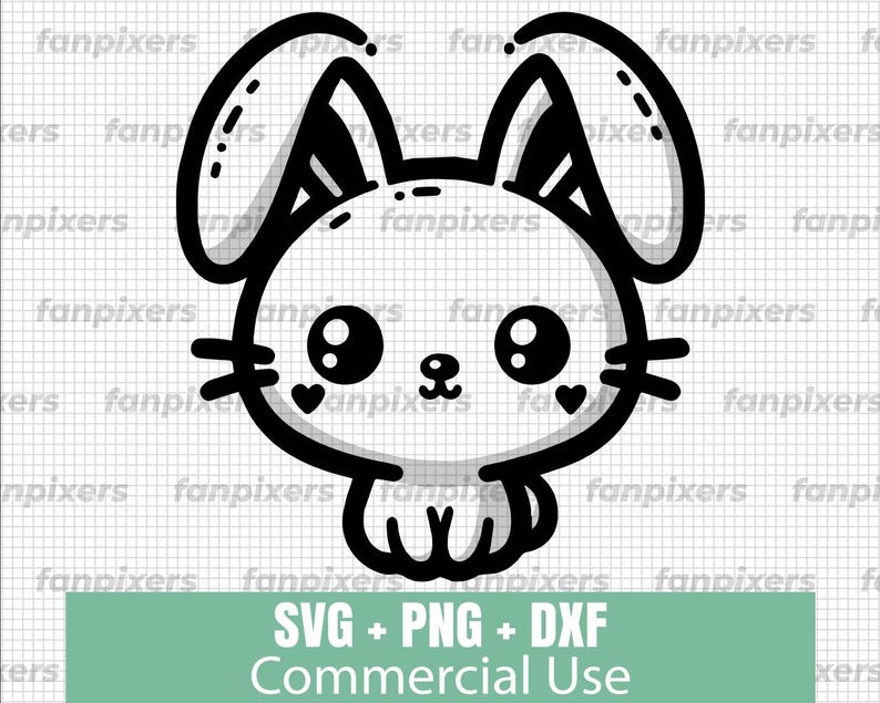Adorable Cute Rabbit SVG, PNG, DXF for Commercial Use. Perfect for ...
