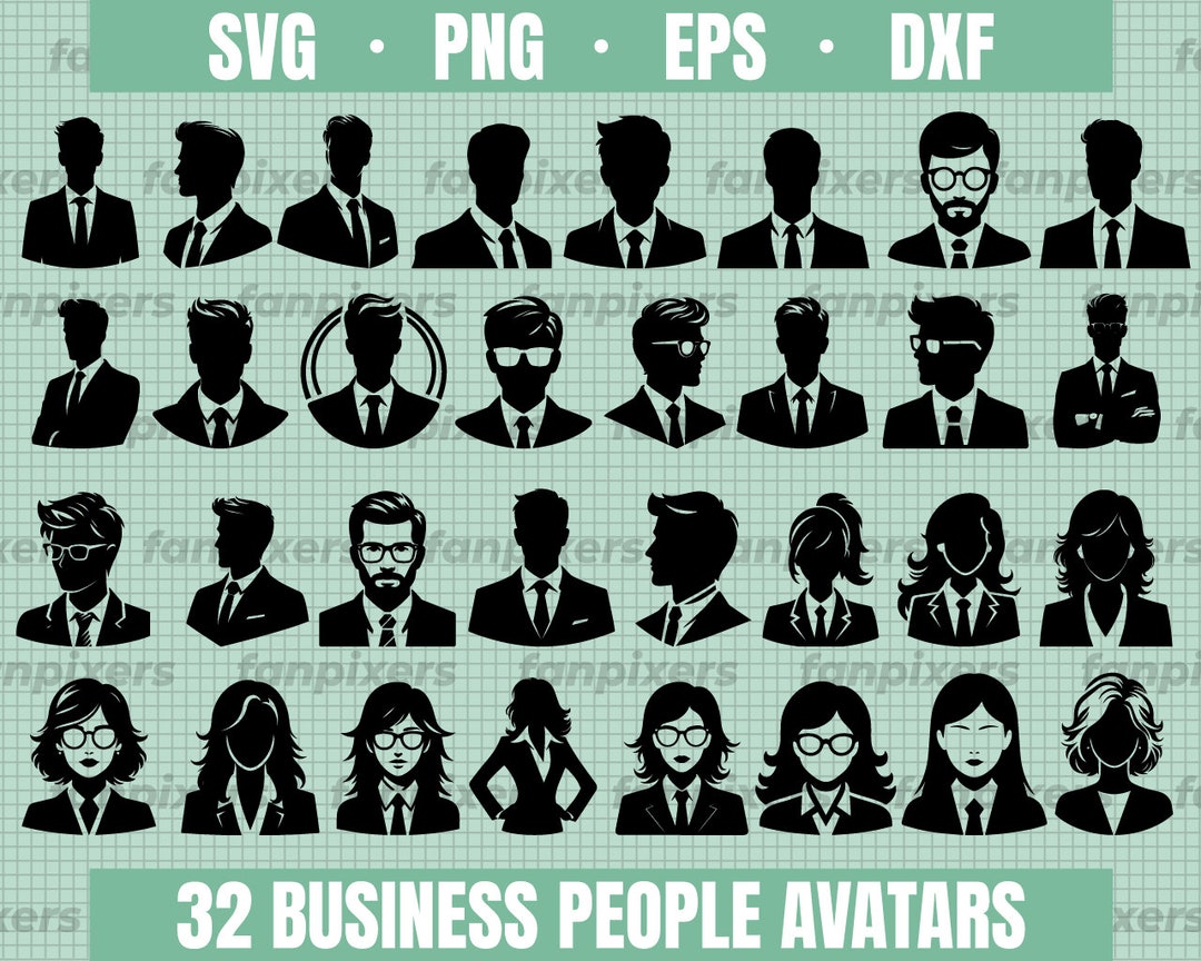 Business Avatars SVG Bundle: Man & Woman Clipart (digital Download ...