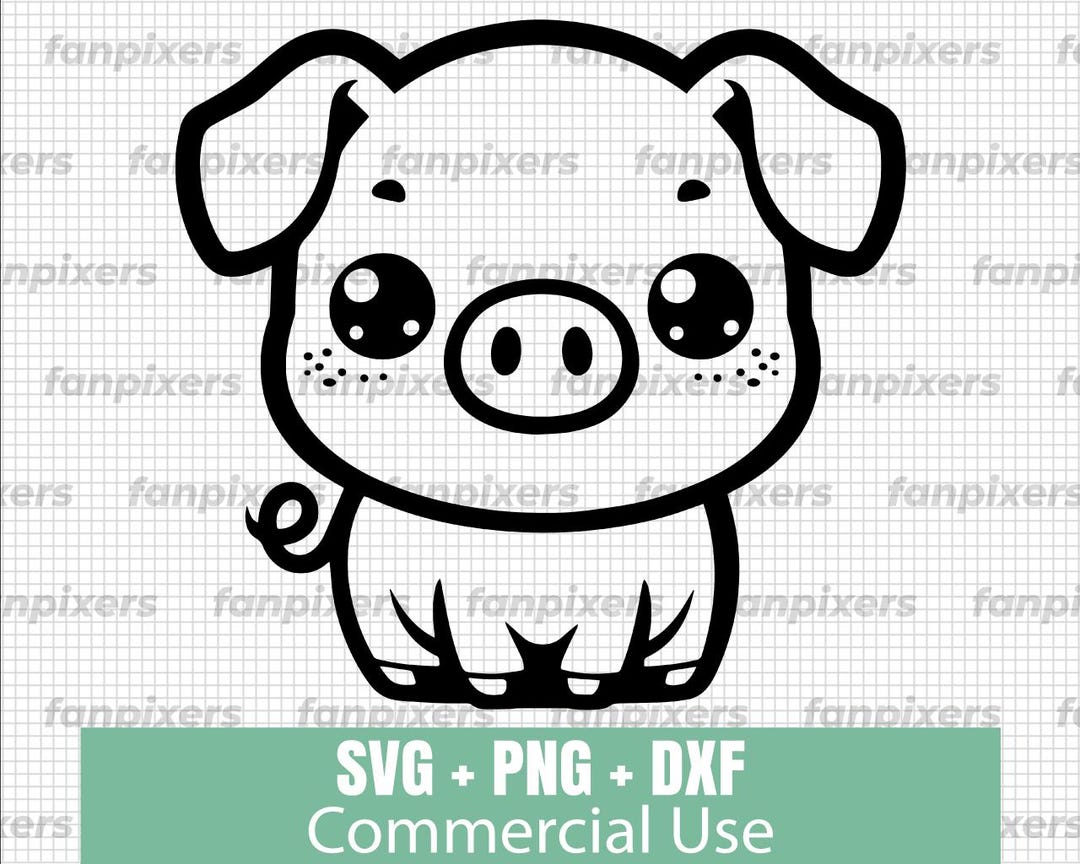 Cute Pig SVG, PNG, DXF Digital Download for Commercial Use. Perfect for ...
