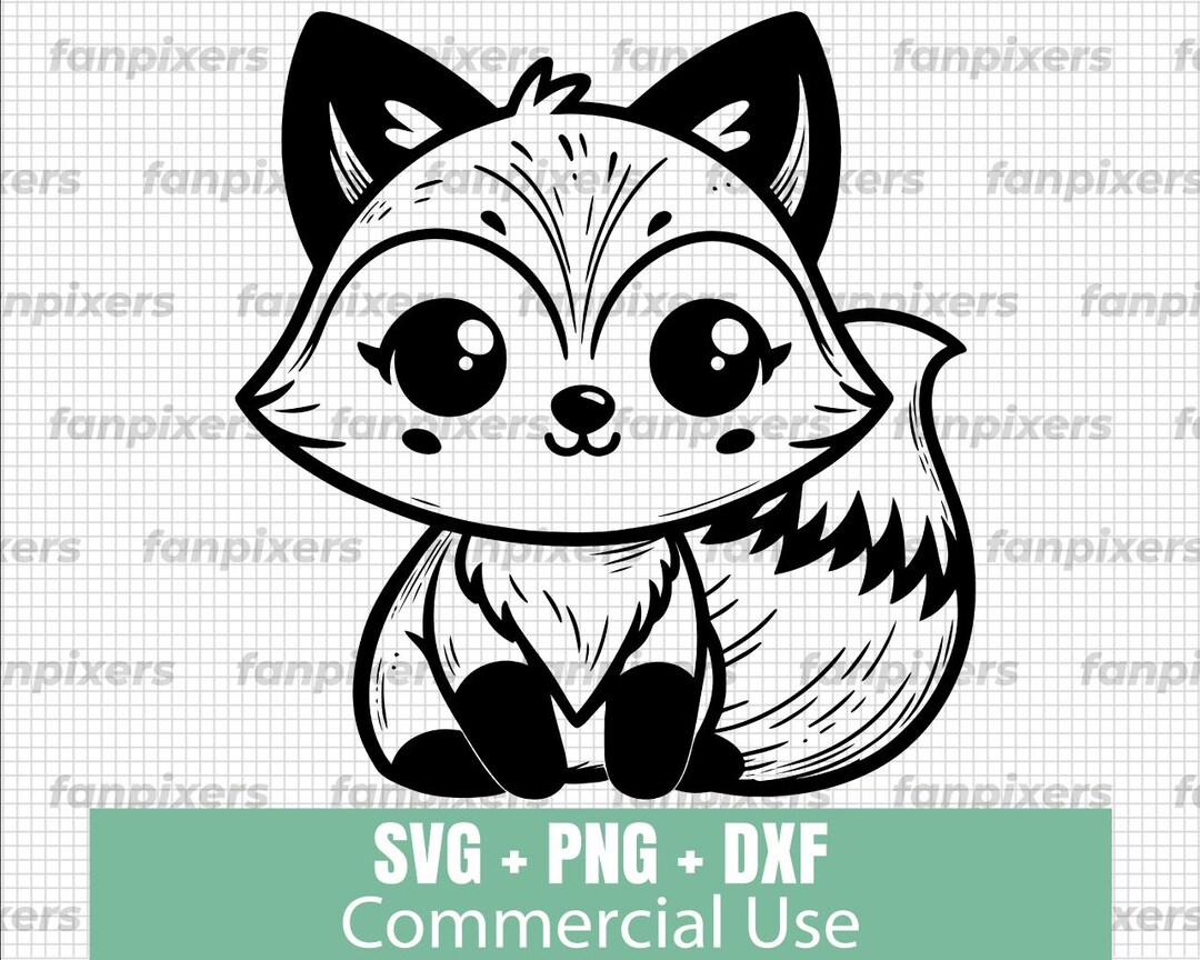 Adorable Cute Fox SVG, PNG, DXF File for Commercial Use. Perfect for ...
