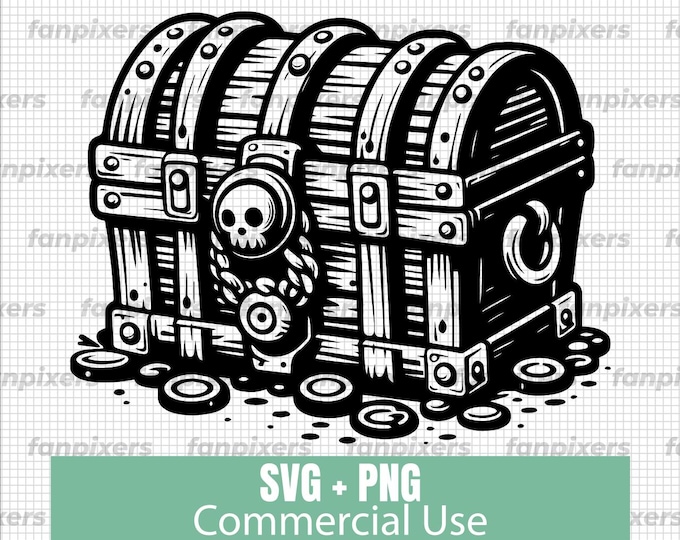 PIRATE TREASURE CHEST Svg, Antique Wooden Treasure Chest Svg Files for ...