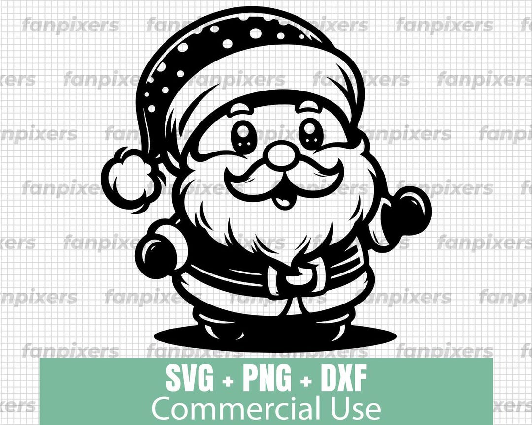 Cute Santa Claus SVG, PNG, DXF for Digital Download. Perfect for ...