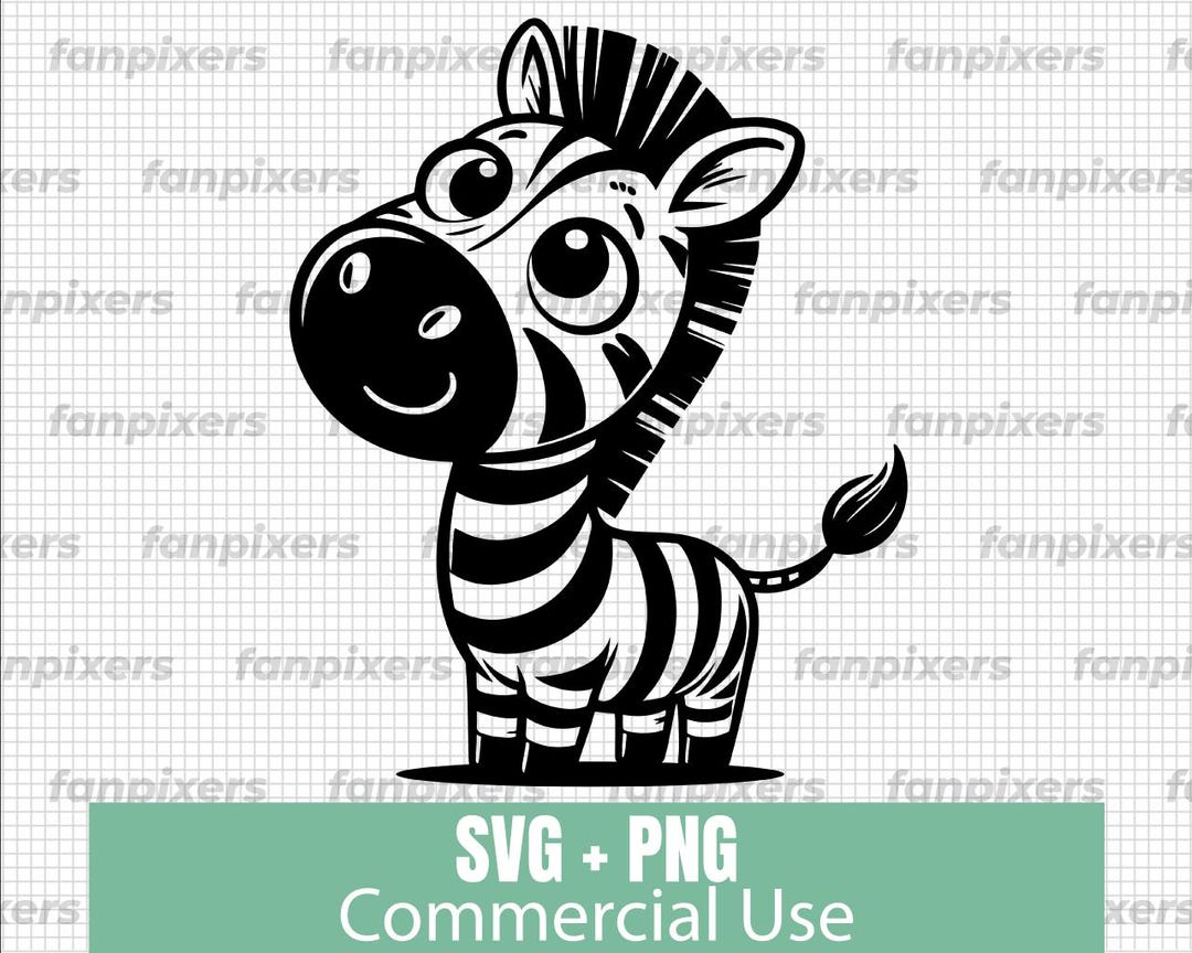 Cute Chibi Zebra SVG and PNG for Commercial Use. Perfect for Digital ...