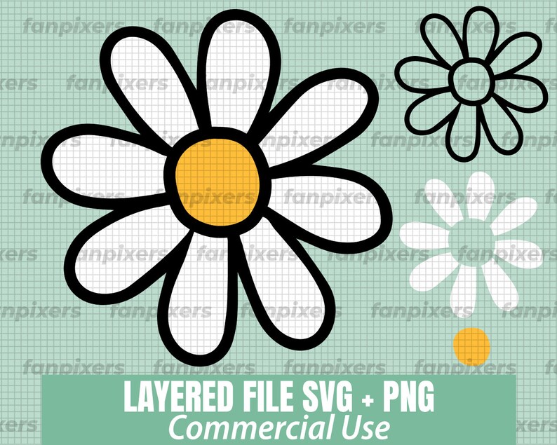 Daisy Flower SVG: Layered Marguerite Cut File (PNG, SVG) - Etsy