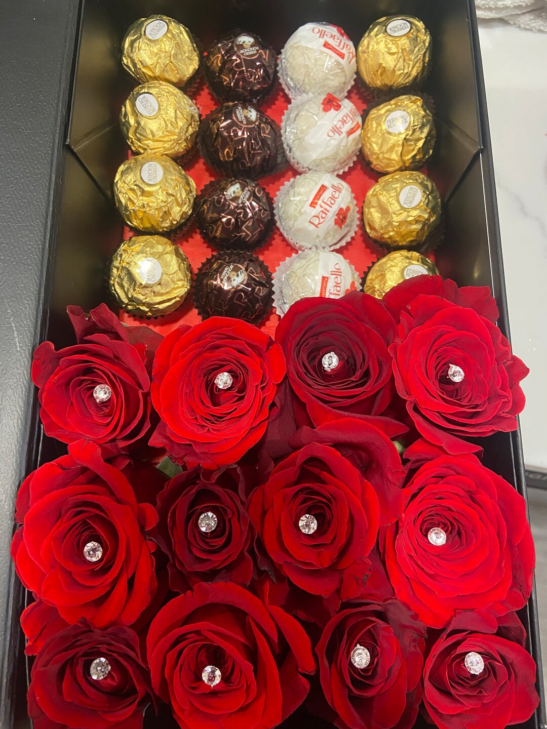 Rectangle Rose Box With Chocolate - Etsy