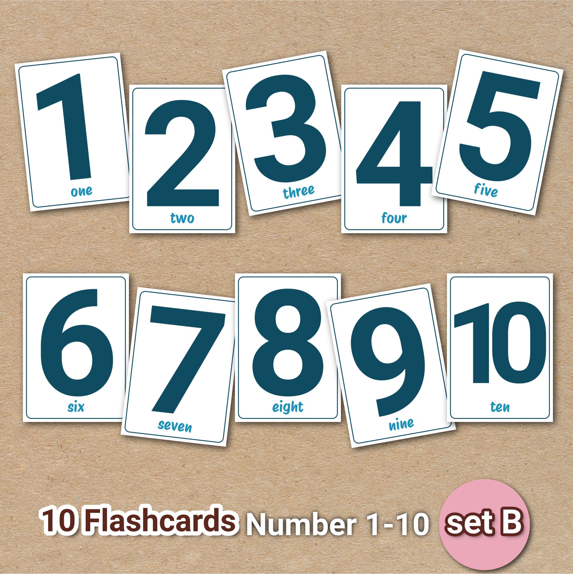 Numbers Flashcards and Worksheets Set 1, Monster Counting Cards ...