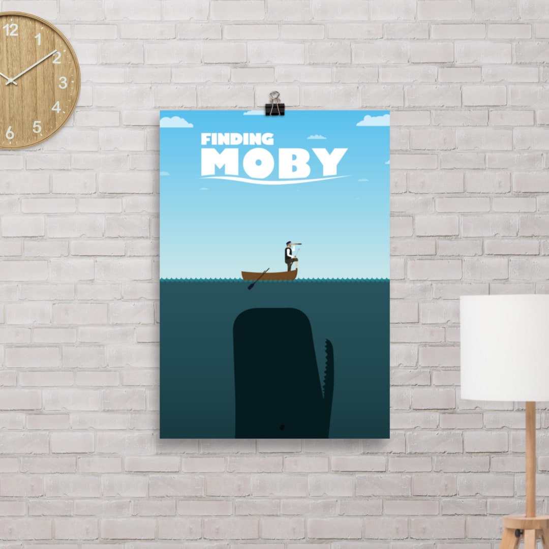 Poster finding Moby Illustration Miscellaneous Formats - Etsy