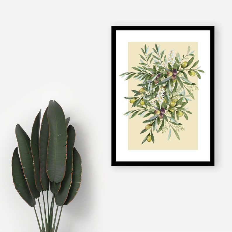 Modern Papyr Olive Branch Poster: Elegant Italian-inspired Digital ...