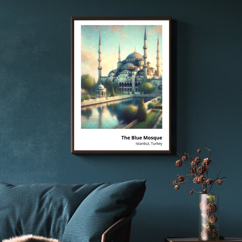 Blue Mosque Art Print - Stunning Digital Painting of Istanbul's Iconic ...