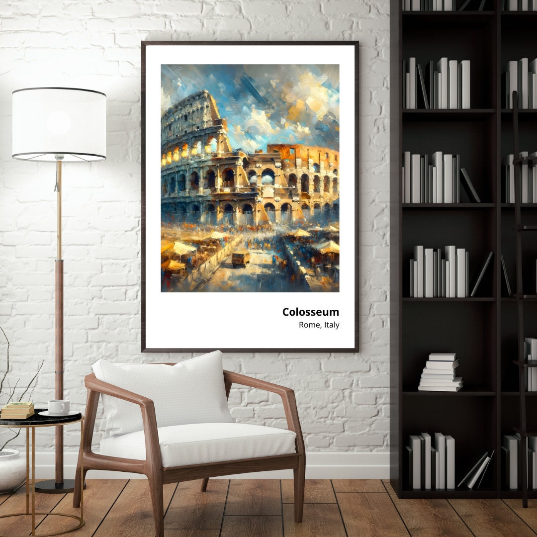 Colosseum Art Print - Stunning Digital Painting of Rome Landmark ...