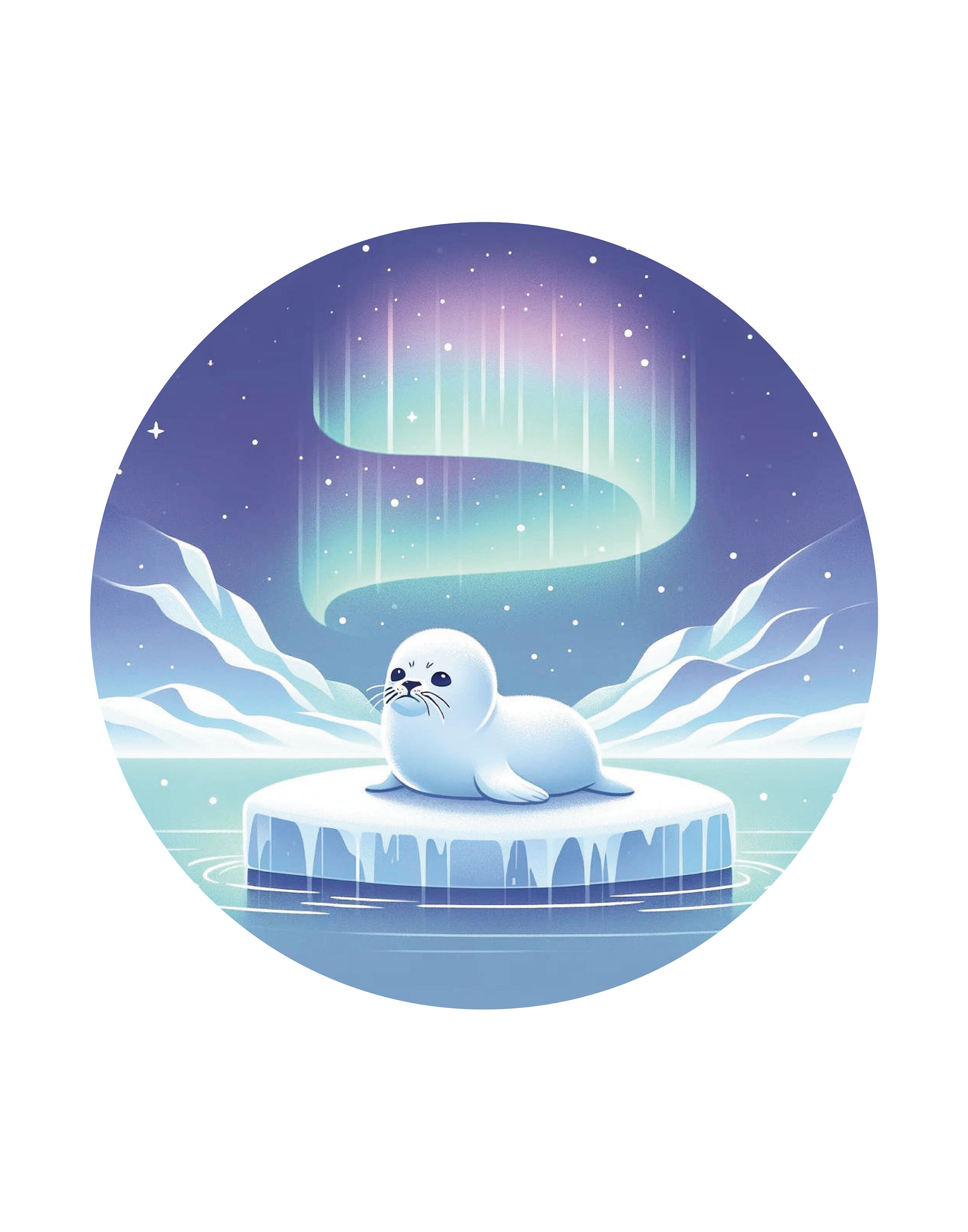 Aurora Seal Serenade Art Print Mesmerizing Northern Lights Seal ...