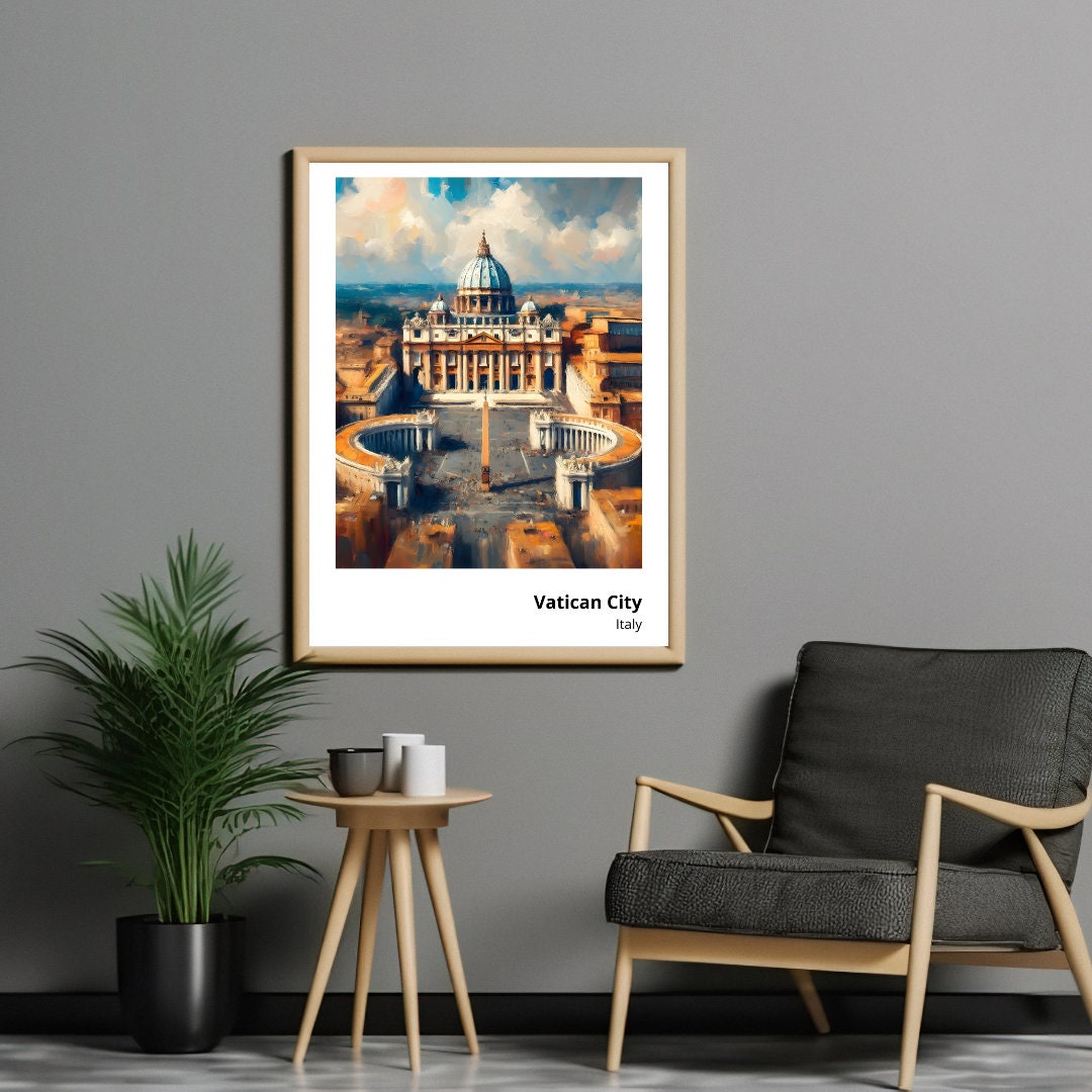Vatican City Art Print Stunning Digital Painting of St. Peter's ...